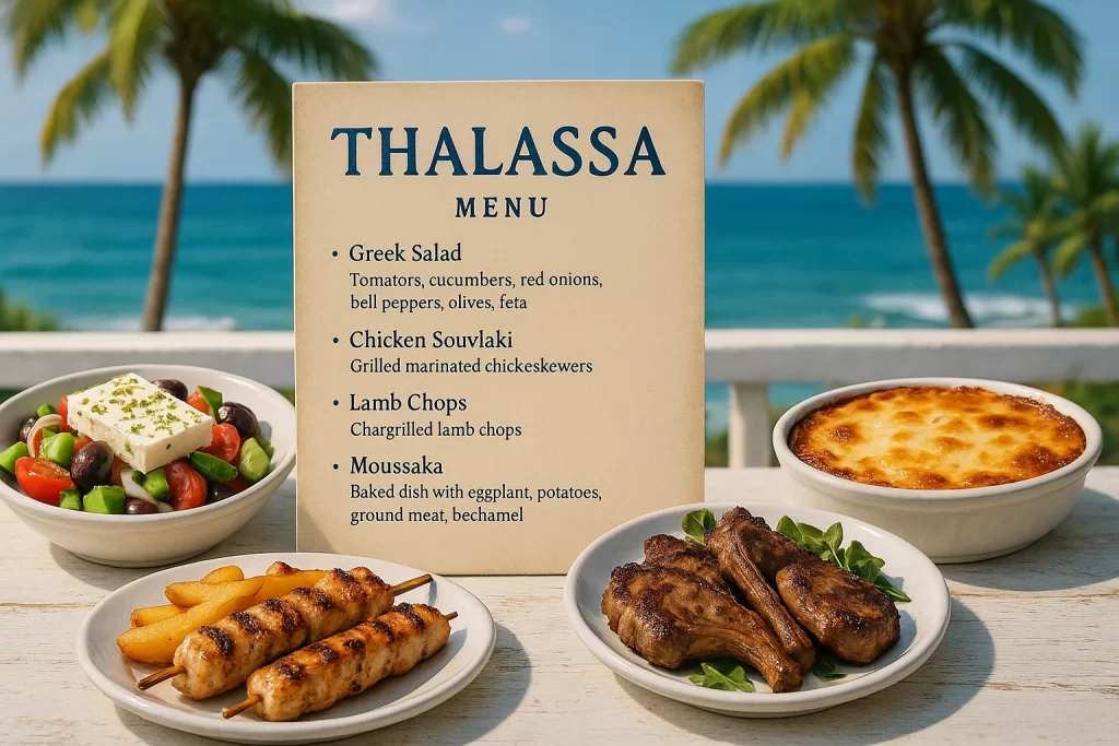 Thalassa Menu & Prices 2025 | Complete Greek Restaurant Guide India